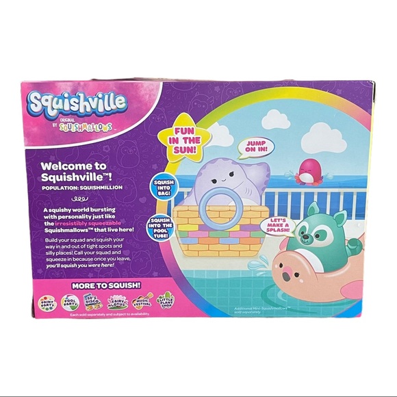 Squishmallows | Toys | Squishville Pool Party Mini Lance Lemur Basket ...